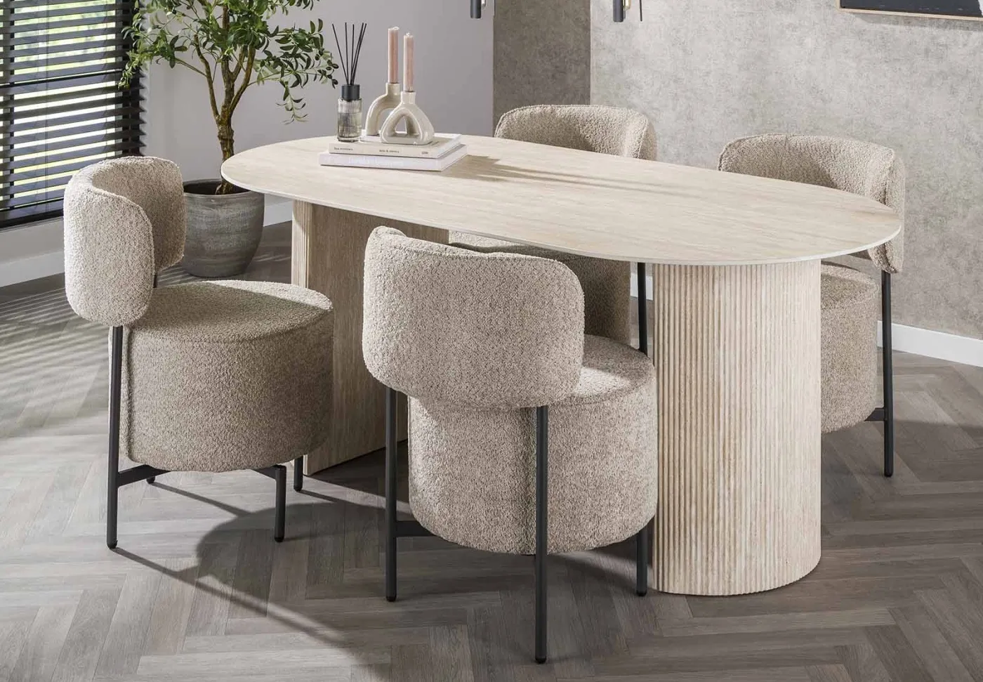 Esstisch Keramik Beige